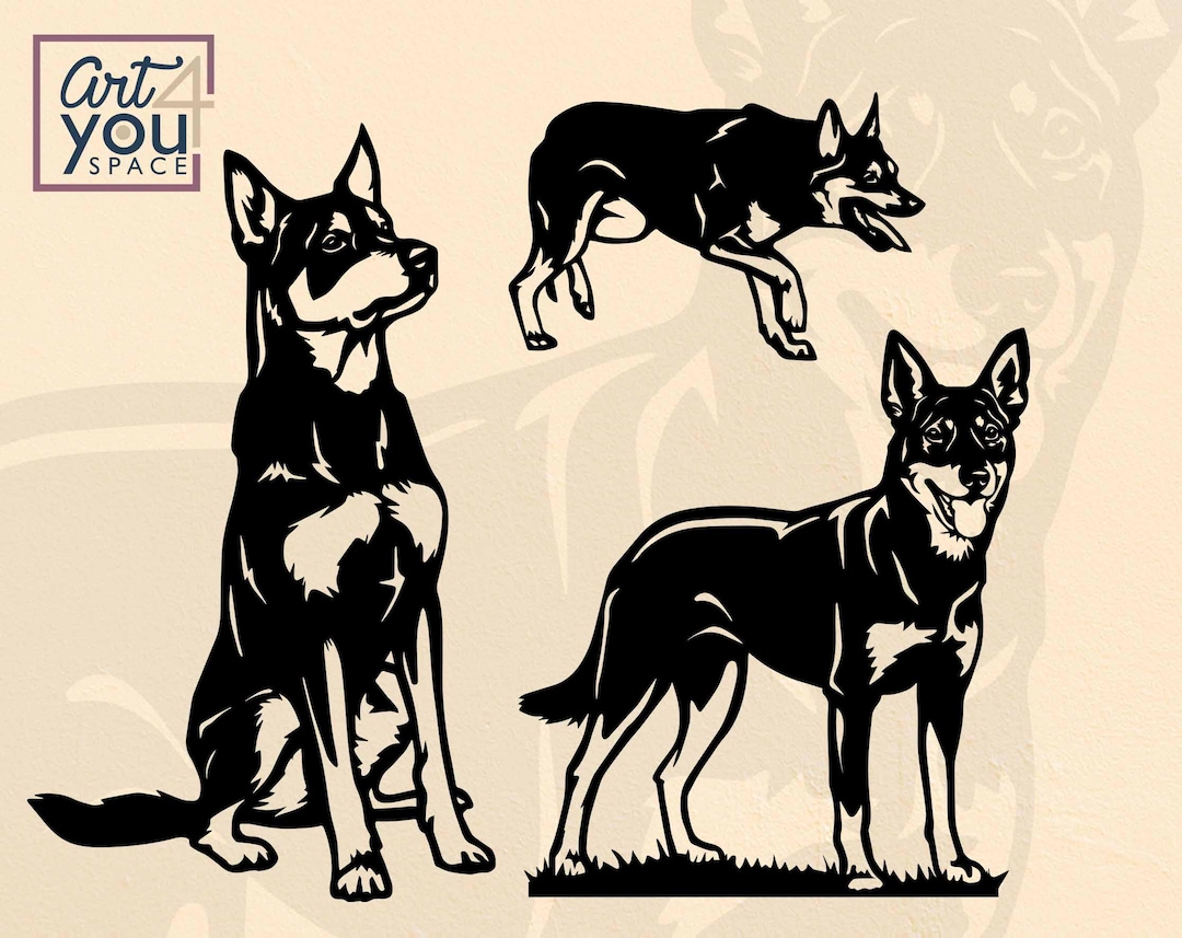 Australian Kelpie Dog Svg, Laser Cut Vector, Cnc Plasma DXF Files ...