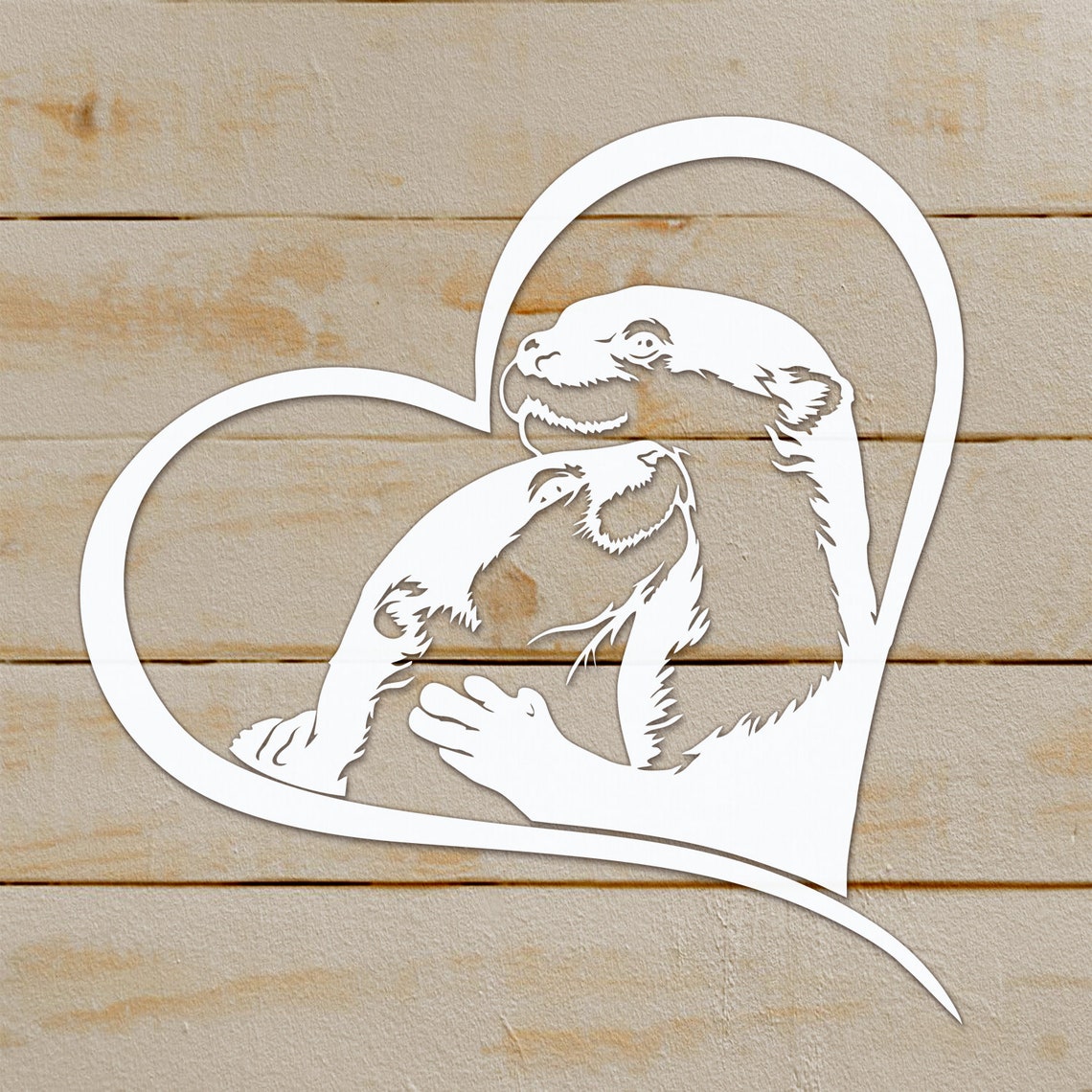 Cute otter love svg animal dxf Cricut couple Clipart laser | Etsy