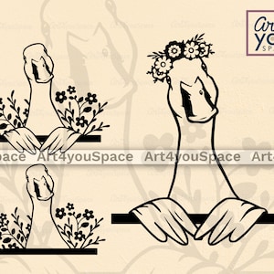 Duck Svg Files for Cricut, Cute Duck Head Flower Floral Clipart ...