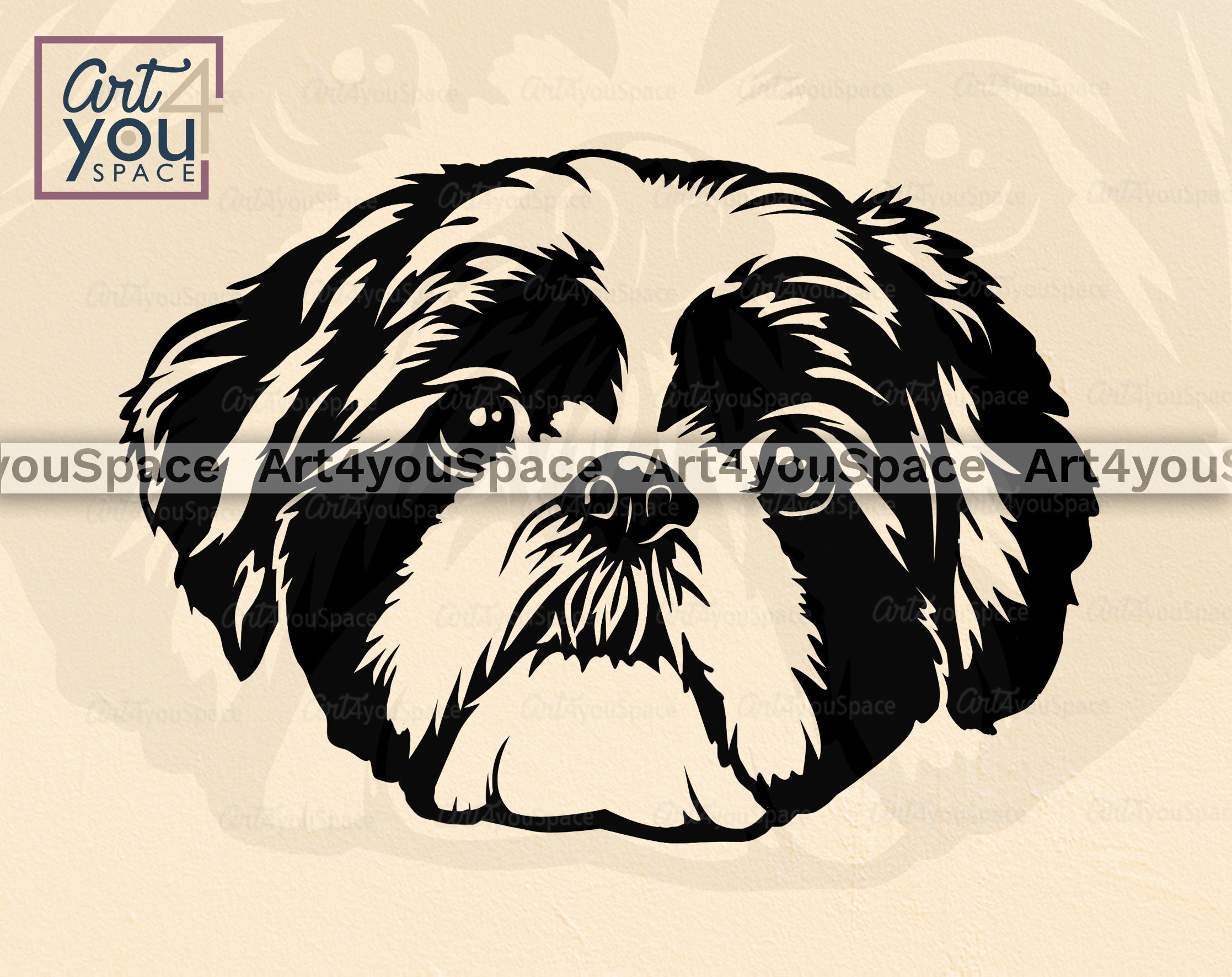 Shih tzu svg dog SVG file for Cricut Cute face clipart | Etsy