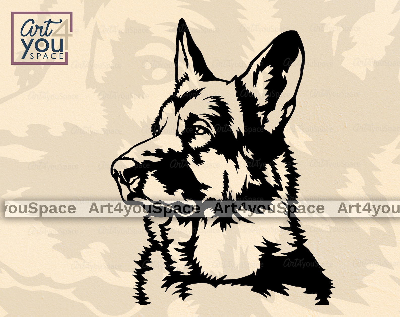German Shepherd Svg, Dog Svg Cricut, Laser Cut Vector, Dxf Plasma, Cnc ...