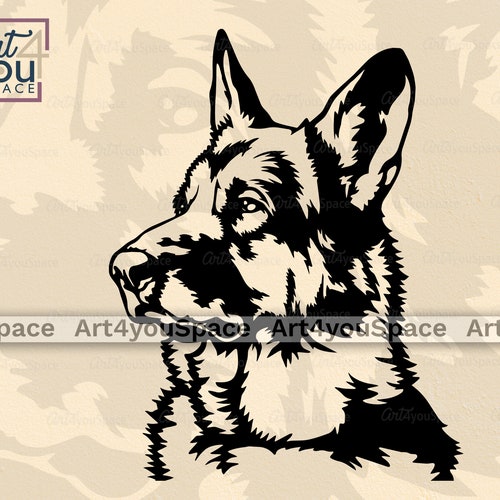 German Shepherd Face Design .SVG .PNG - Etsy