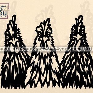 Chickens Svg Files for Cricut, Rooster Vector, CNC Plasma Dxf Files ...