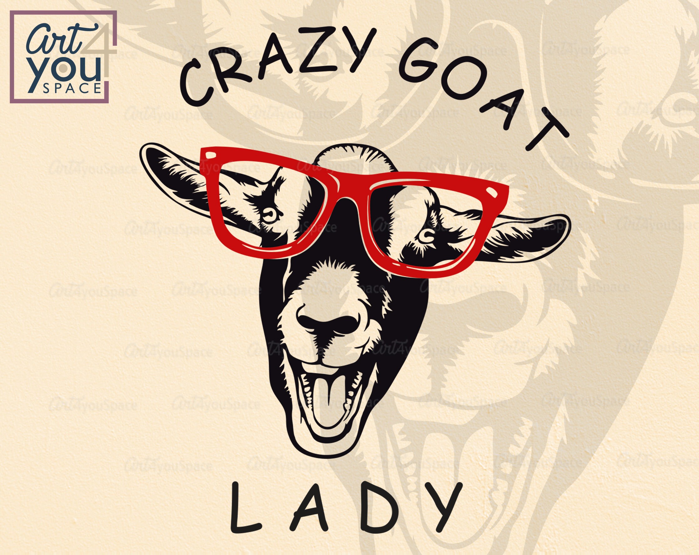 Crazy goat lady svg goat glasses svg cricut funny farm | Etsy