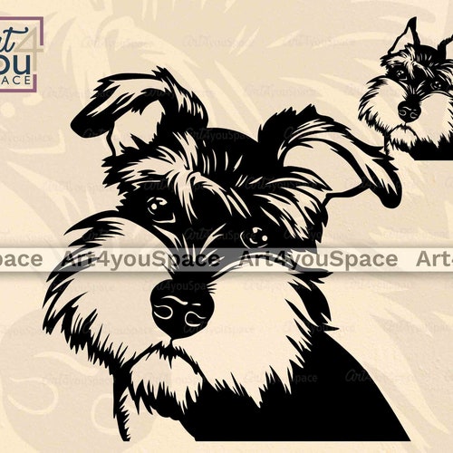 Miniature Schnauzer Dog Svg Cricut Mini Schnauzer DXF Plasma - Etsy