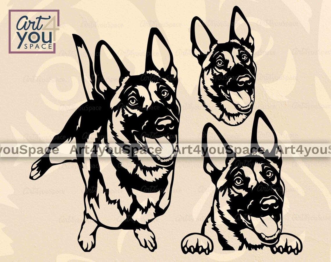 Belgian Malinois Svg Dog Svg File for Cricut Funny Peeking - Etsy