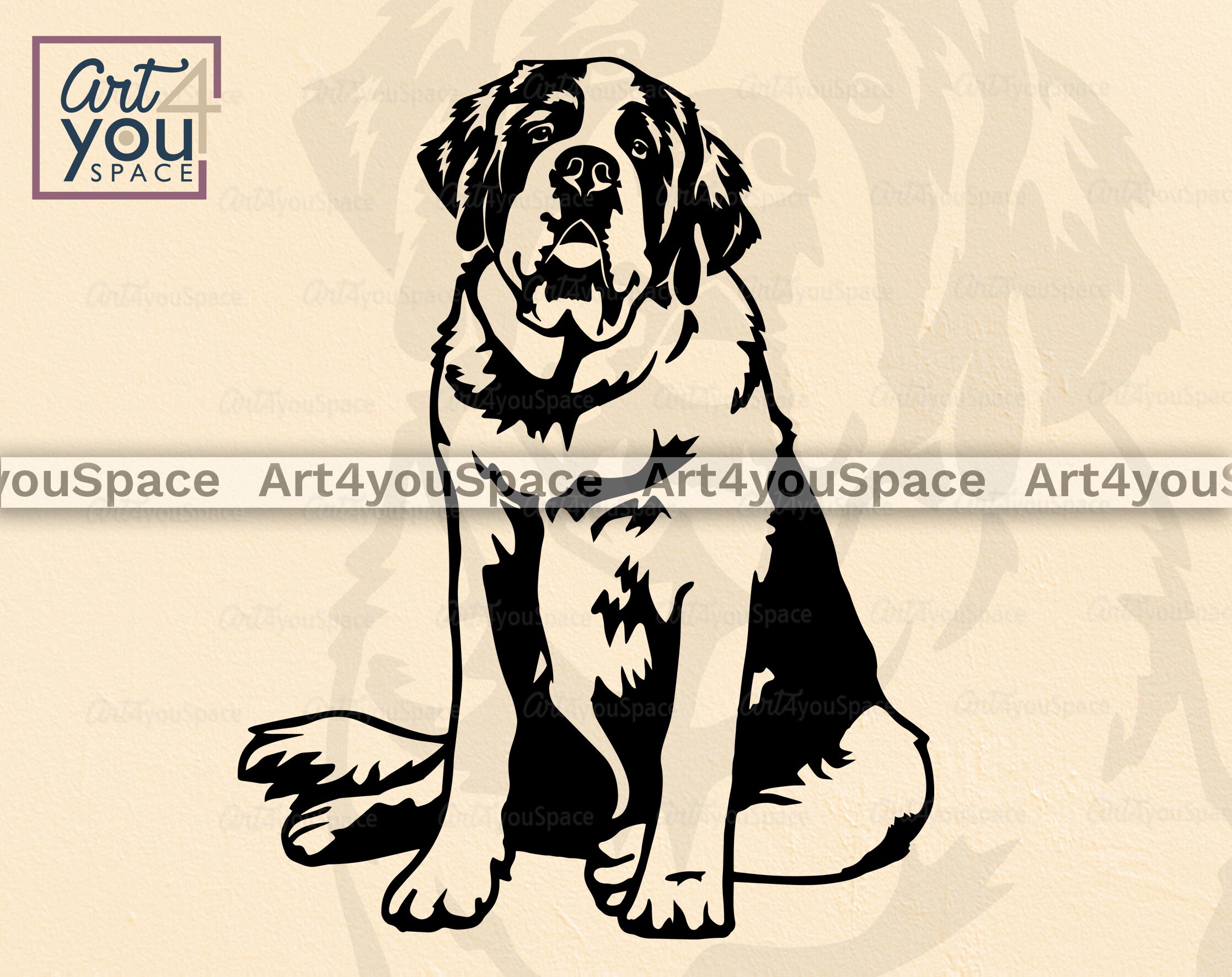 Saint Bernard Dog Svg Files for Cricut Funny Pet Face Vector - Etsy