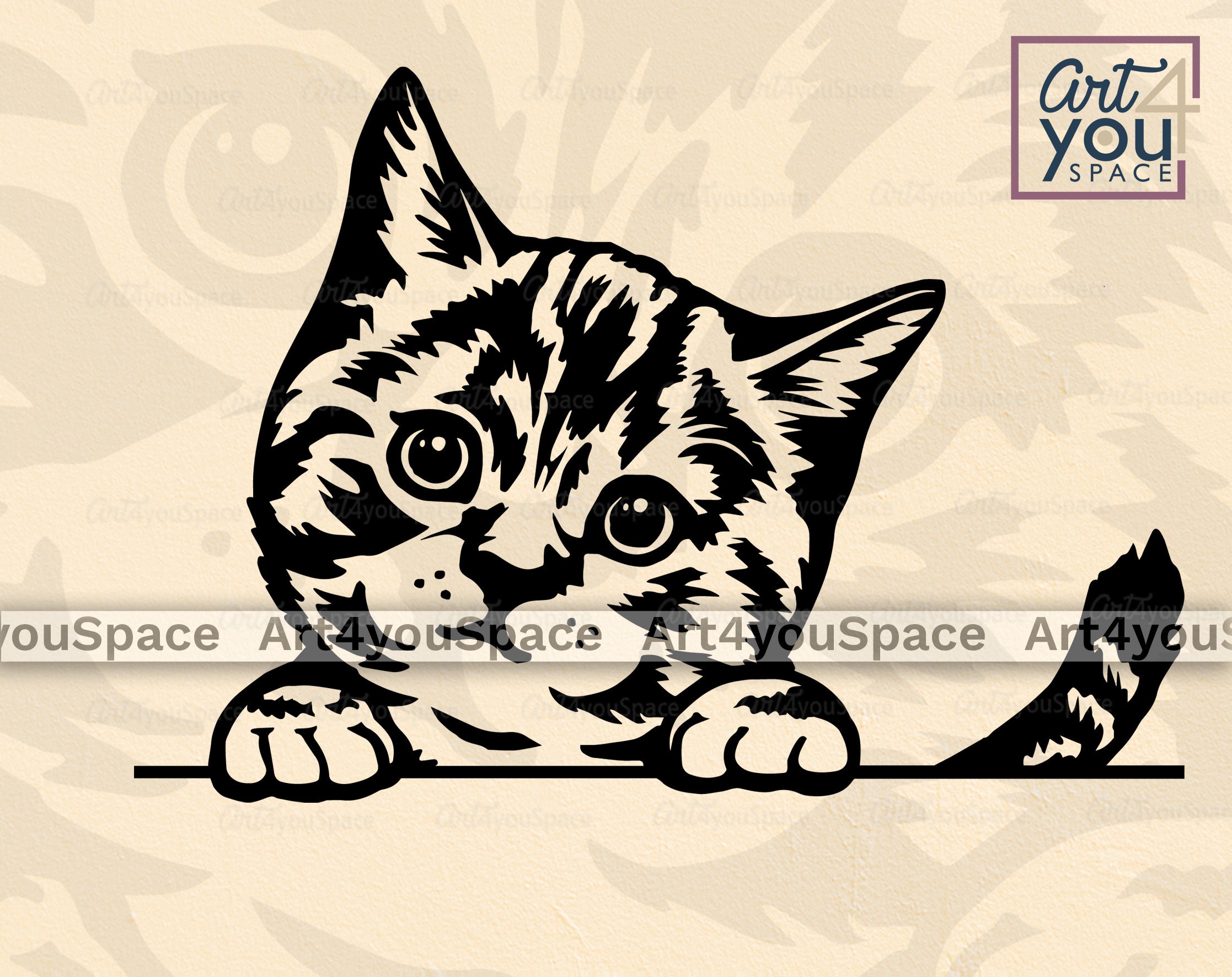 Cute Cat SVG Files for Cricut Curious Kitten Vector Shirt | Etsy