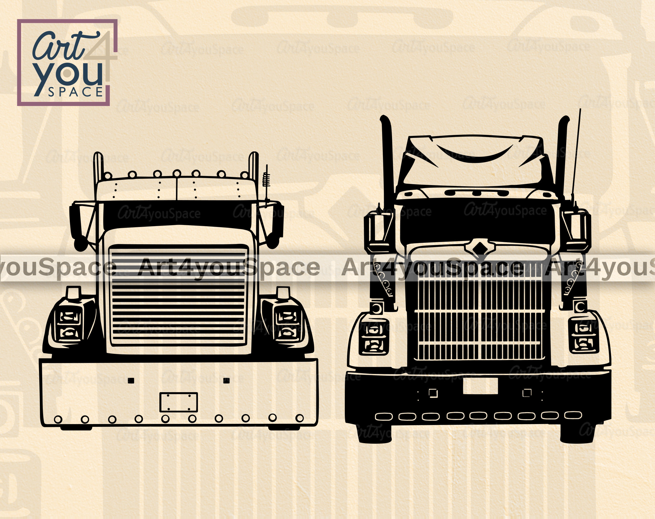 Semi Truck Front Vector