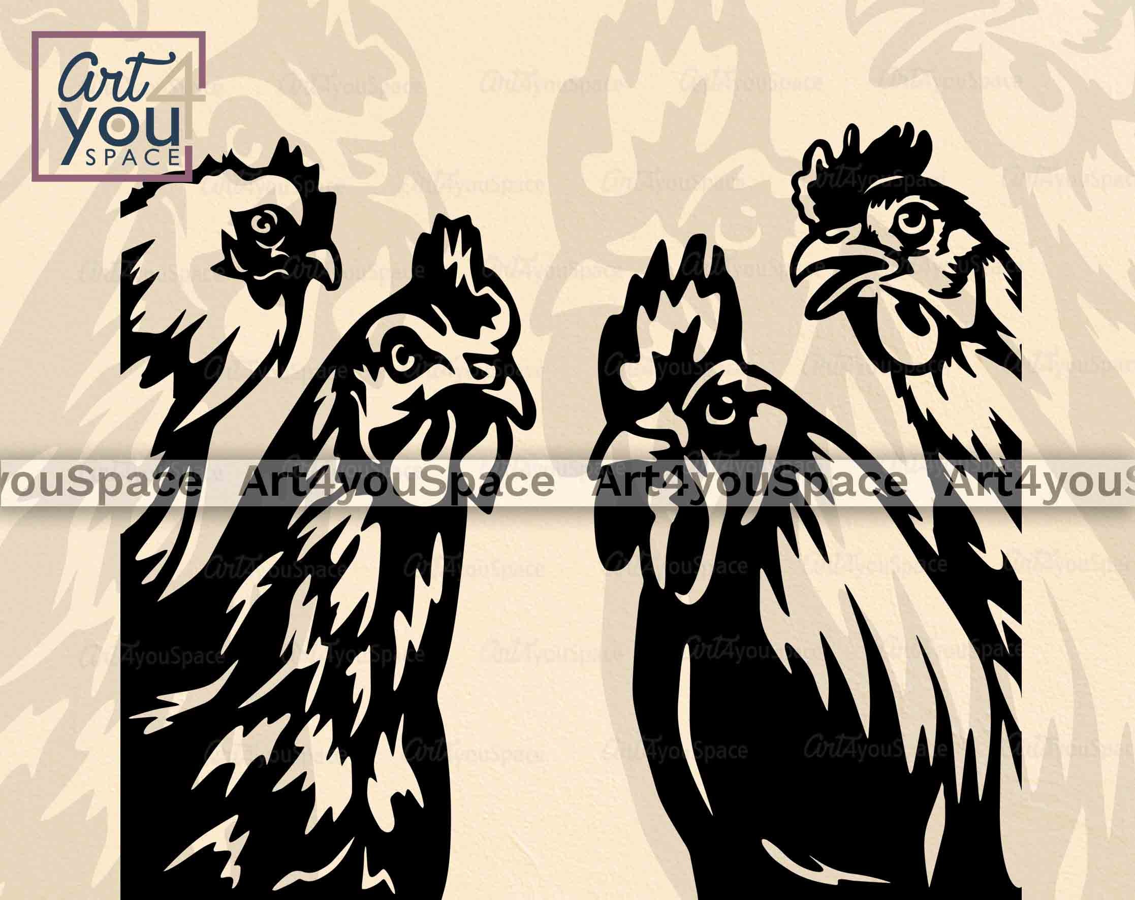 Chickens Svg, Peeking Rooster Svg Files Cricut, Glowforge Laser Cut ...