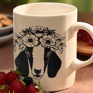 Boer Goat Svg Files for Cricut Goat With Flower Bandana SVG, Dxf, Farm ...