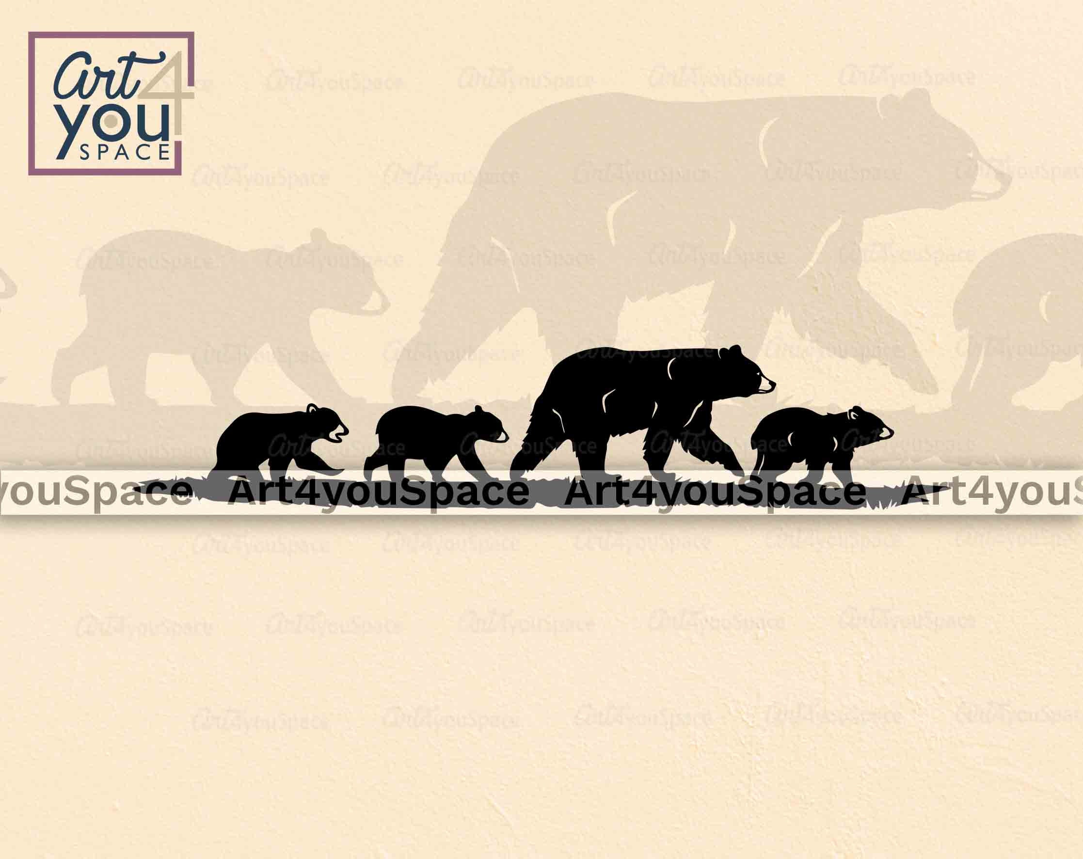 Bear Family SVG Files Cricut Black Bear Vector Cute Woodland - Etsy Canada