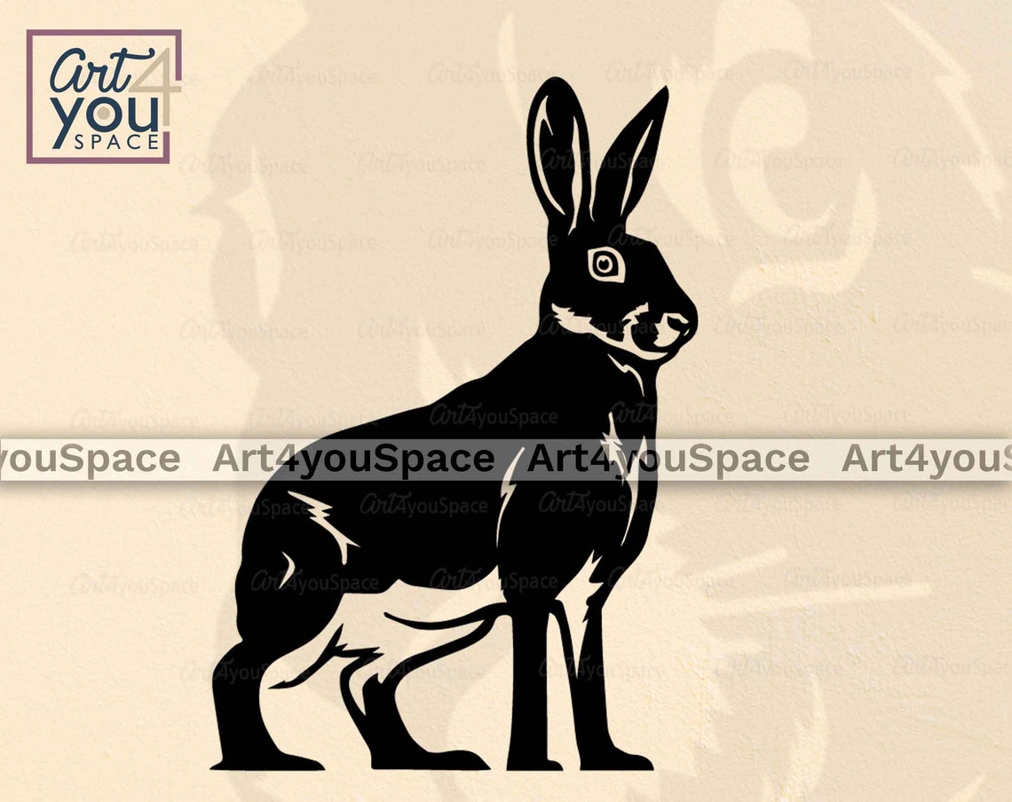 Hare Rabbit SVG Files Cricut Woodland Clipart Peeking - Etsy