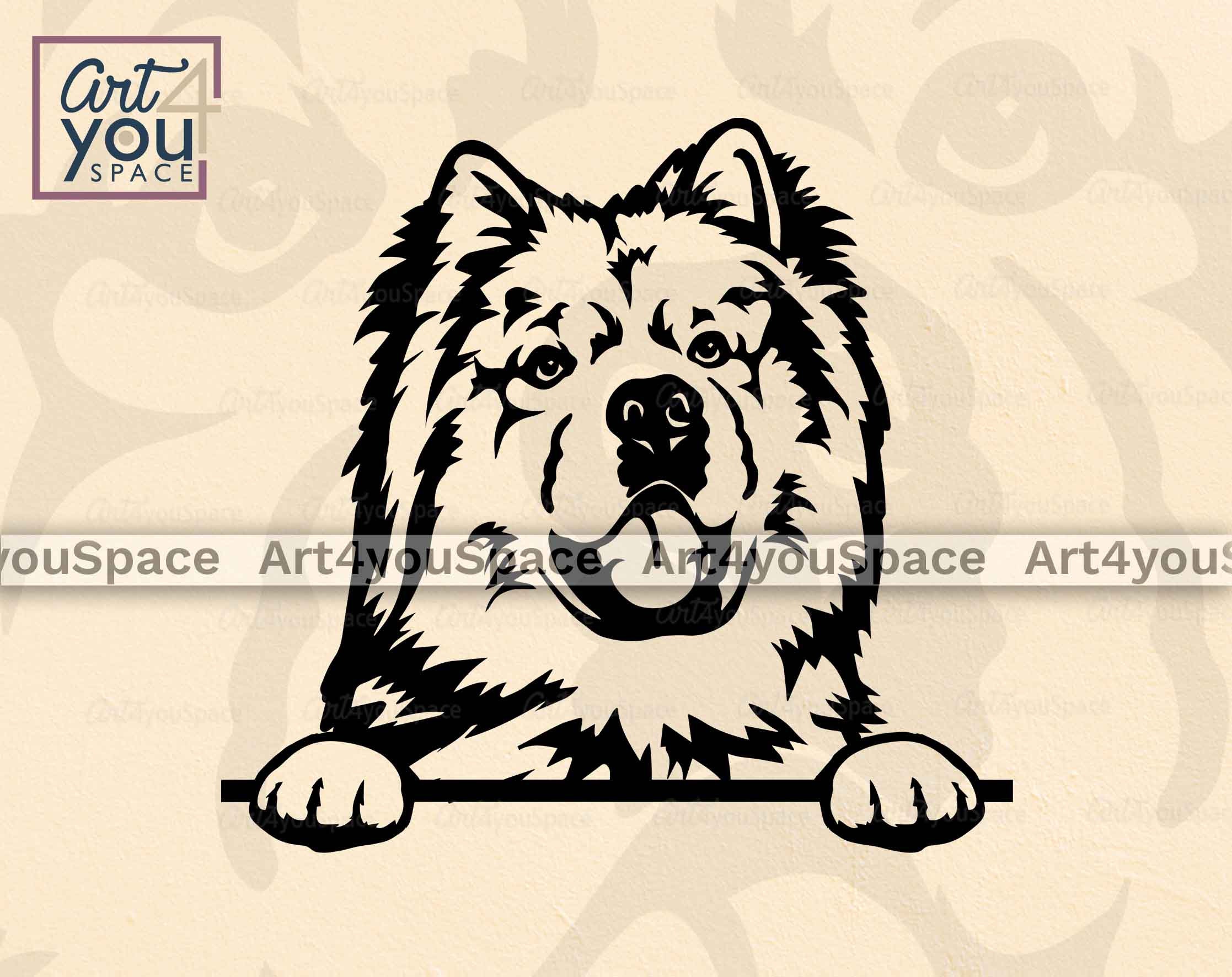Chow Chow Clipart Dog Svg File for Cricut Face Bandana - Etsy