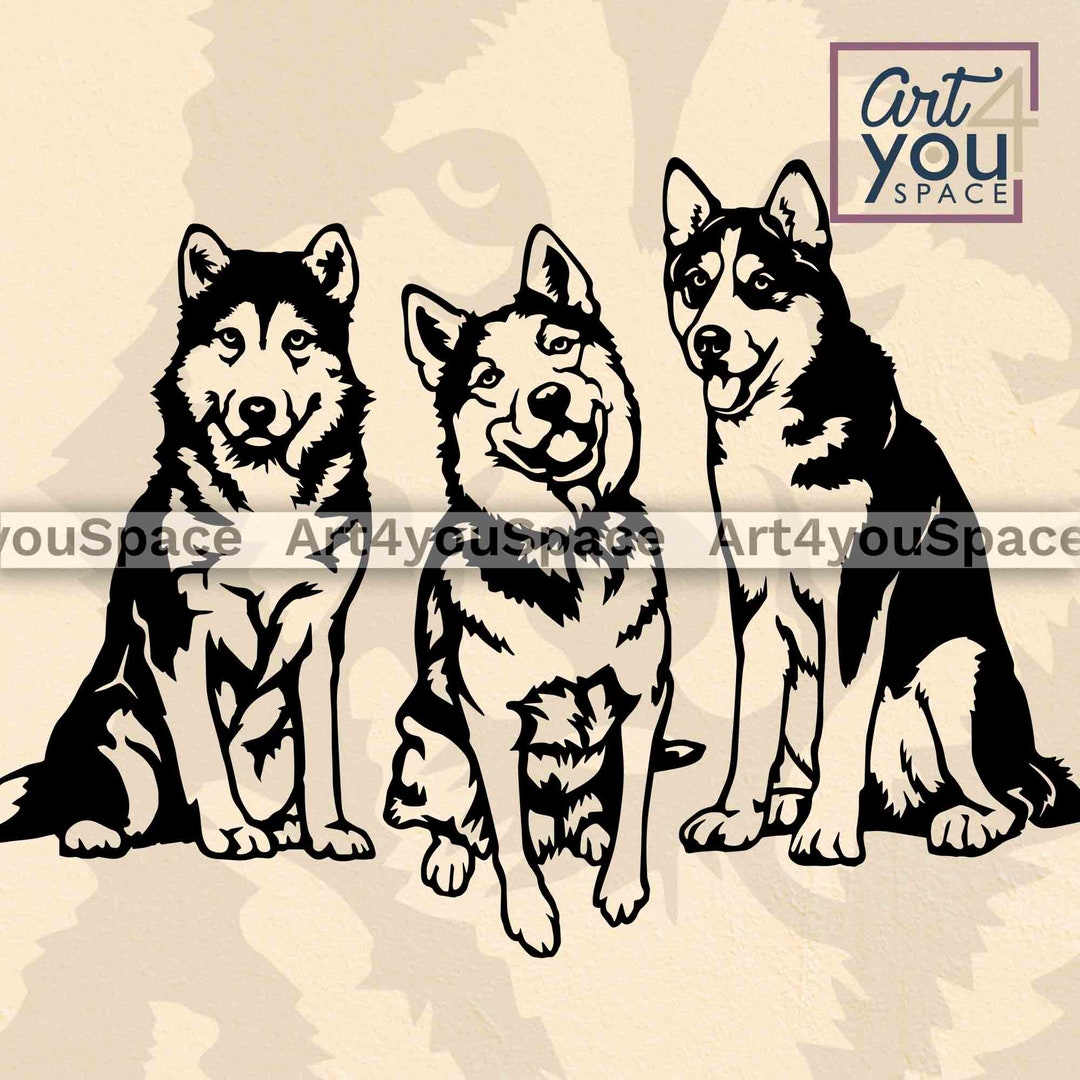 Husky SVG, Siberian Husky Dxf Files for Plasma CNC Laser Cutting, Dog ...