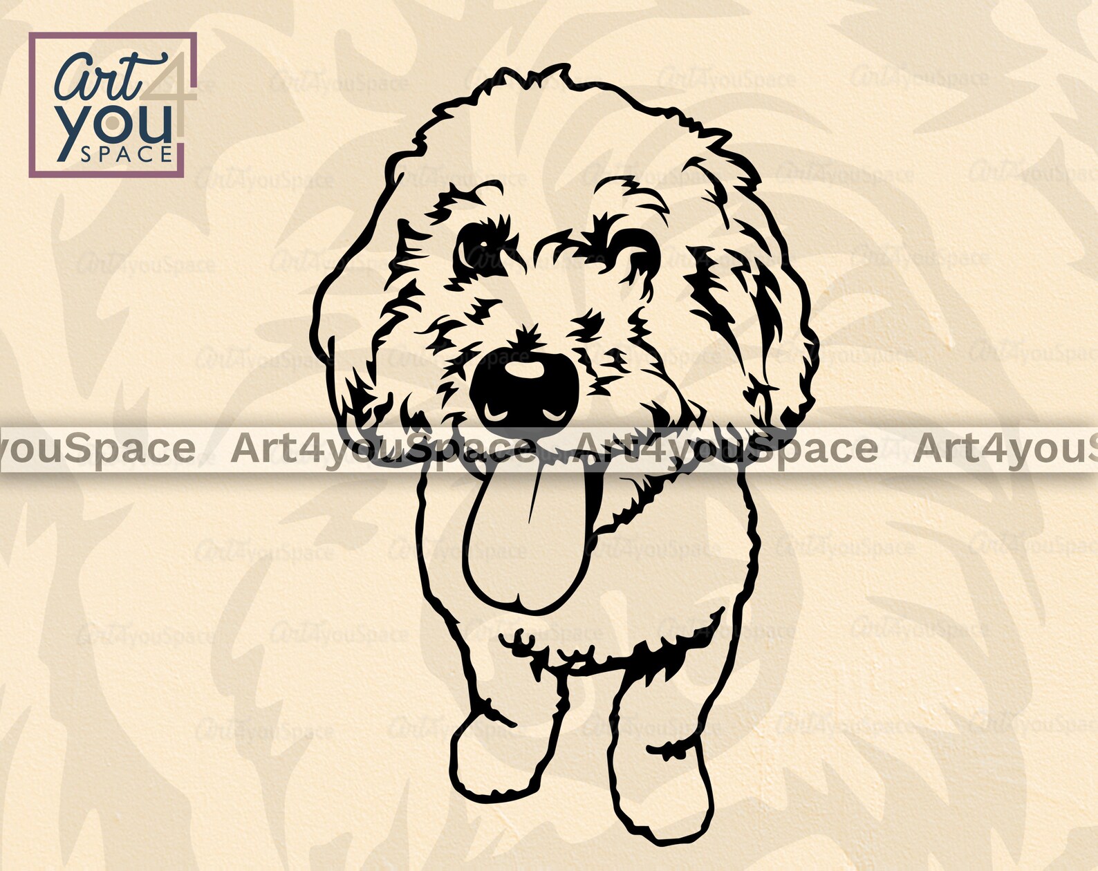 Golden Doodle Svg, Dog Svg Cricut, Face Clipart Head Body Vector Image ...