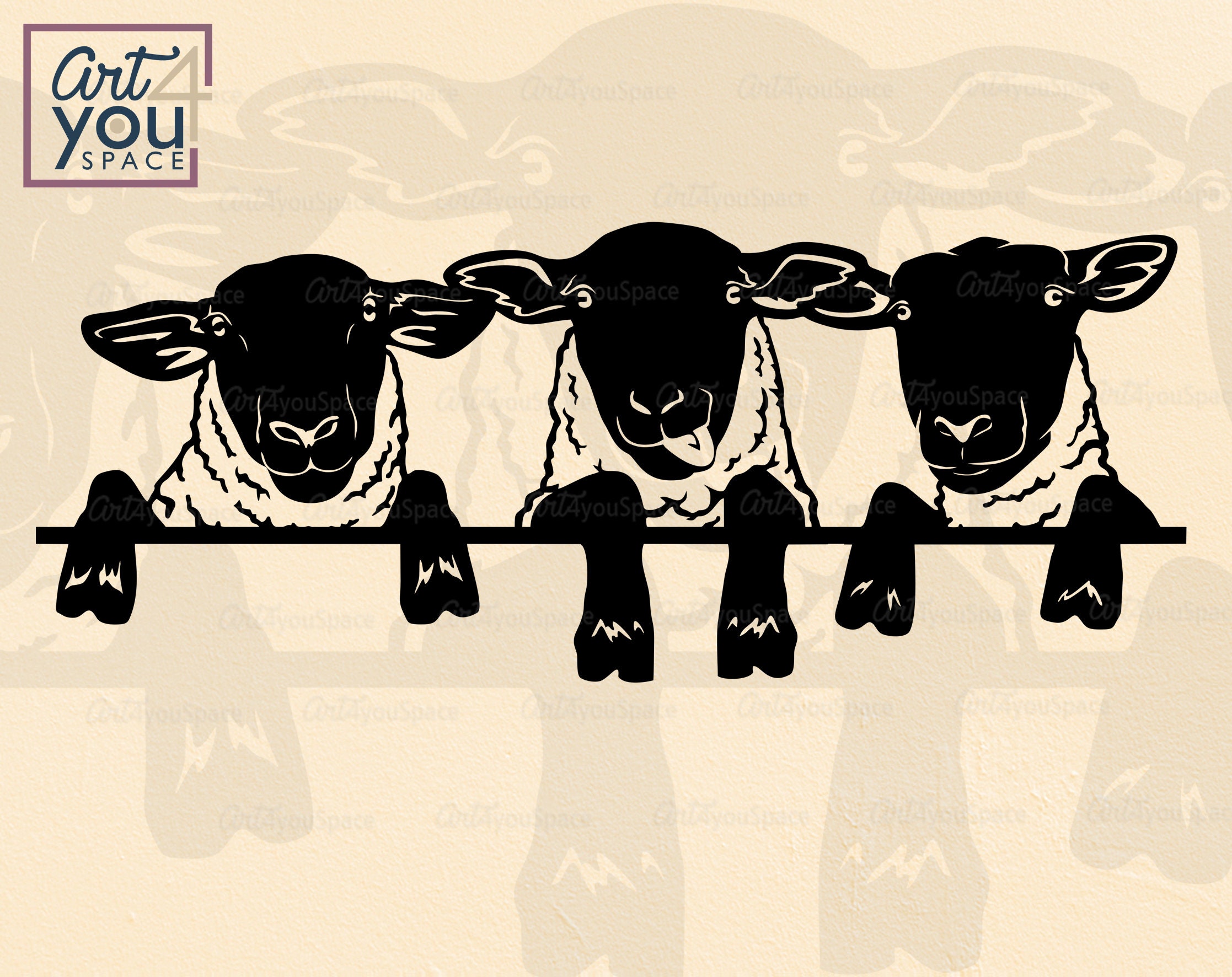 Sheep svg Funny Lamb svg Cricut Flock of suffolk sheep | Etsy