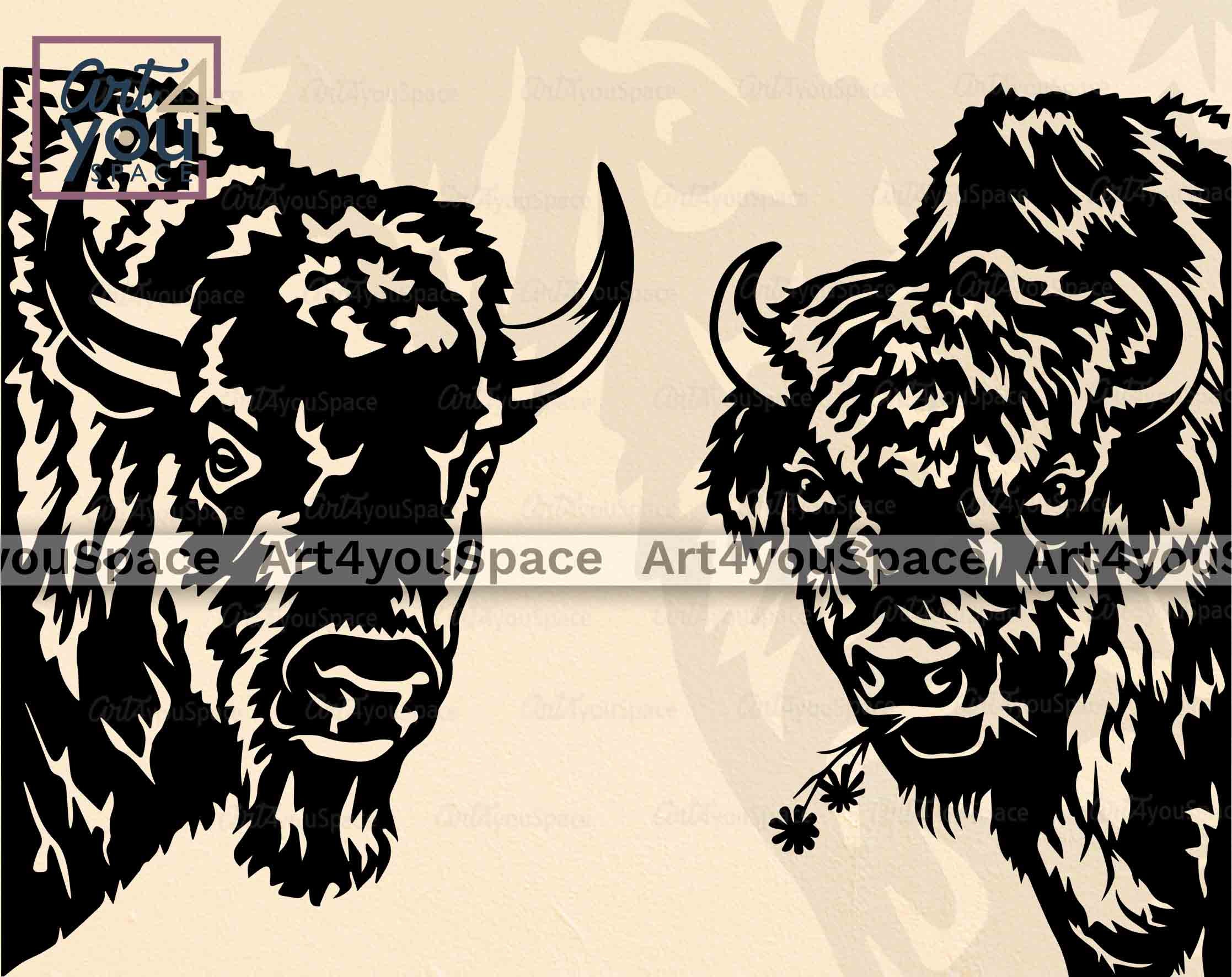 Bison SVG File Cricut Cattle Clipart Buffalo Peeking Vector - Etsy