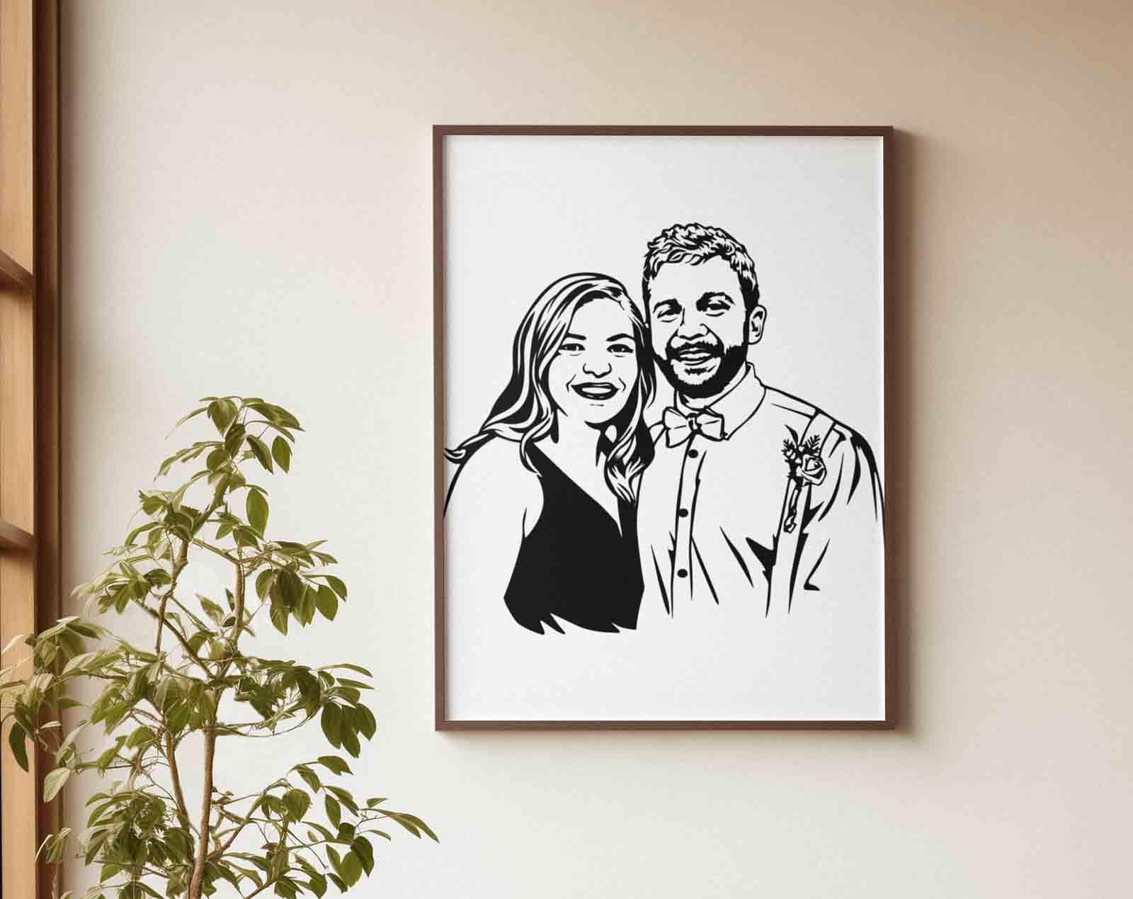 Couple Portrait From Photo Vector Tracing, Convert to Svg Cricut CUSTOM ...