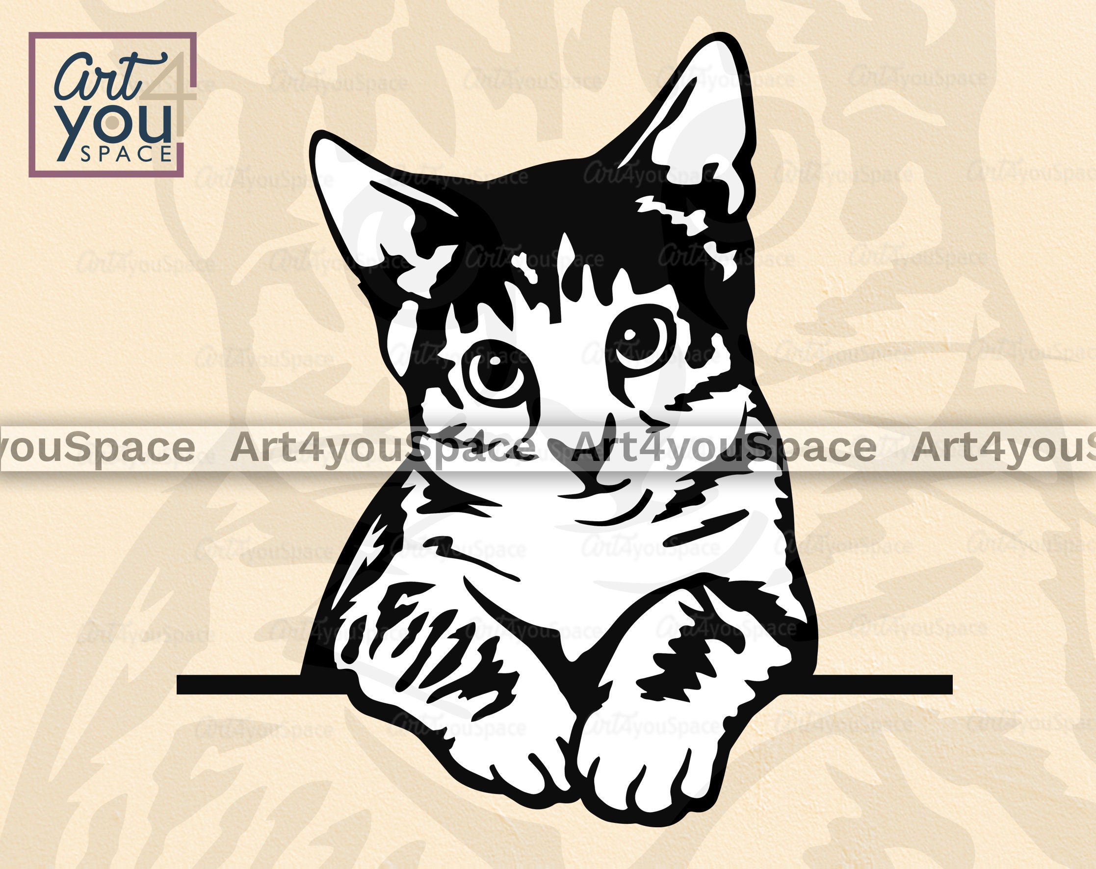 Cute Cat SVG Files for Cricut, Curious Pet Vector, Shirt Design ...
