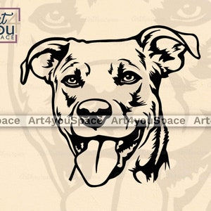 Black Mouth Cur Svg, Dog Svg Files for Cricut, Funny Pet Face Vector ...