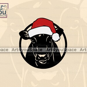 Cow Christmas SVG Set, Heifer Santa Hat Clipart, Calf Xmas Vector ...