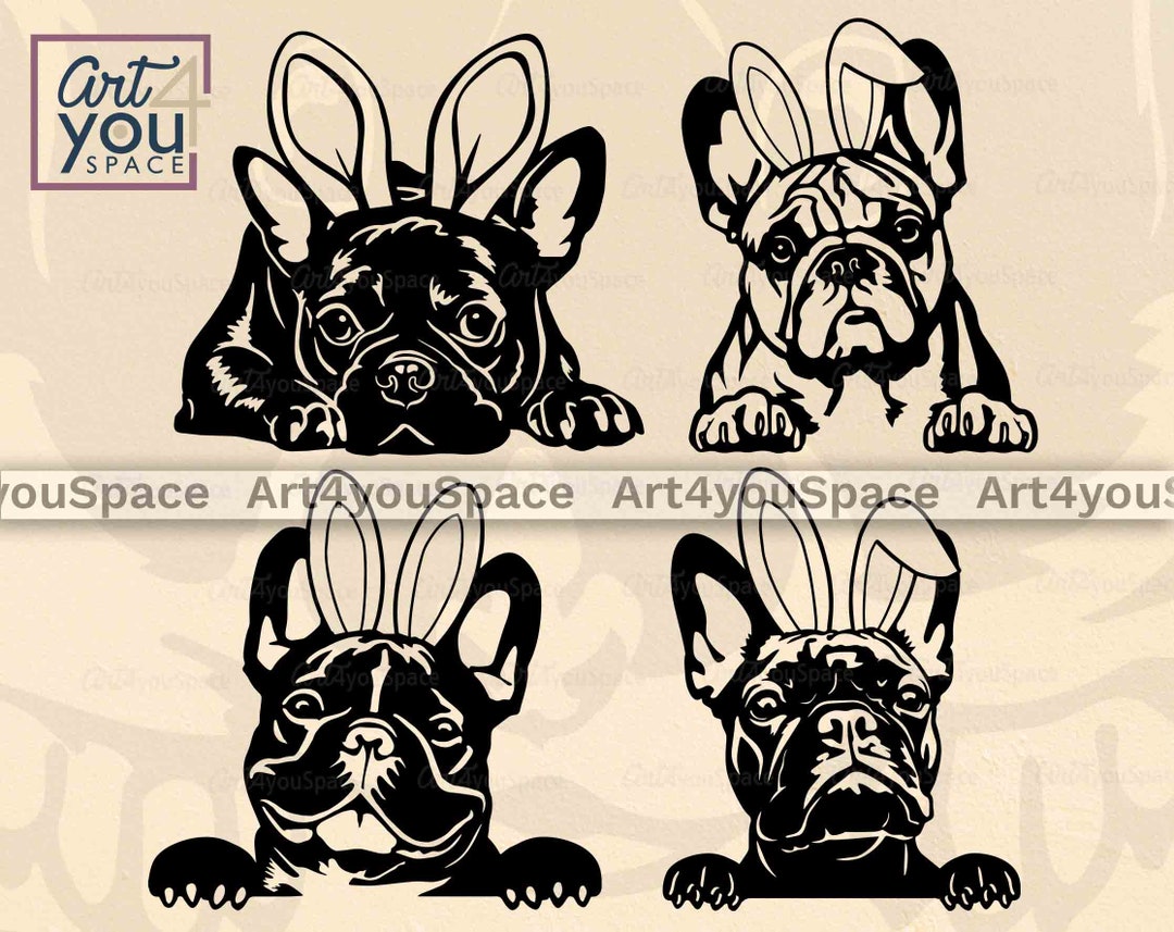 French Bulldog Easter SVG, Dog Bunny Ears Svg File for Cricut Download ...