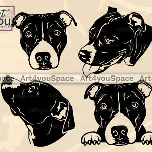 Pit Bull Svg, Dog Svg Cricut, Pet Face, Head Paw Clipart, Laser Cut ...