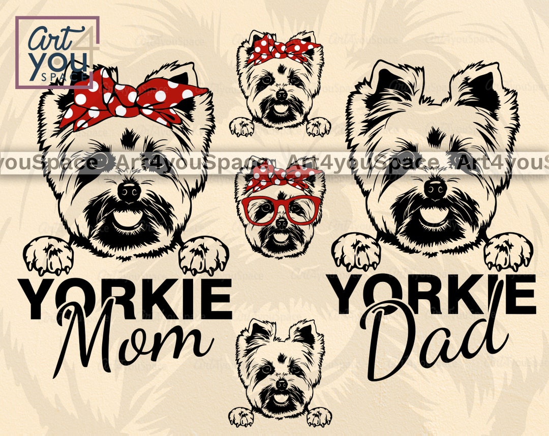 Yorkshire Terrier SVG, Dog Svg Cricut, Yorkie Mom Dad Clipart, Vector ...