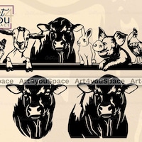 Simmental Bull Svg Cattle Head Vector Graphic Art, Cow Profile ...