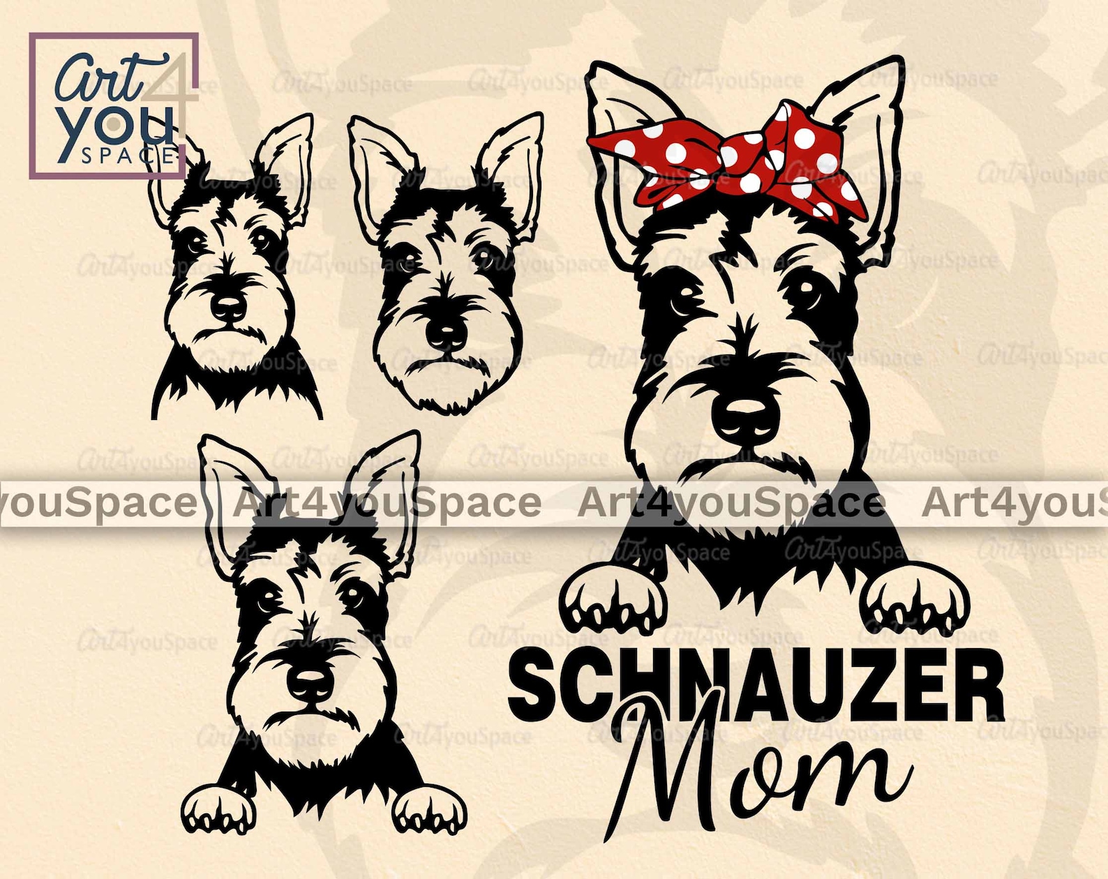 Miniature Schnauzer Dog Svg Cricut Mini Schnauzer Mom DXF - Etsy