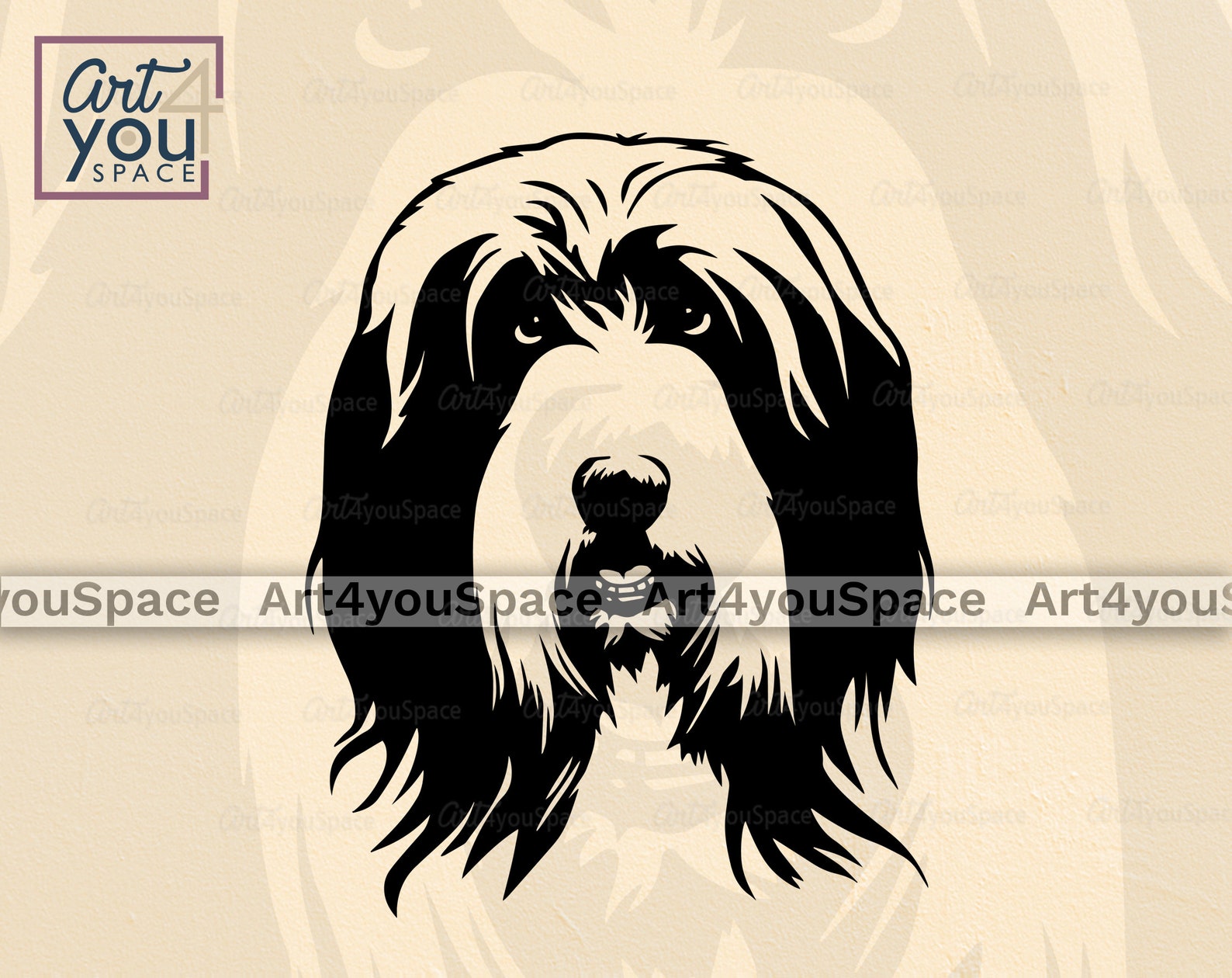 Bearded Collie Dog Svg Files for Cricut Animal Face Vector | Etsy