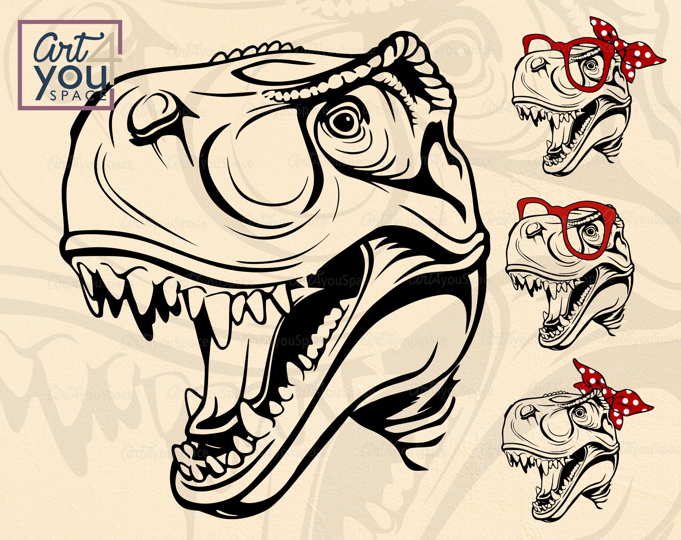 Dinosaur Head Drawing