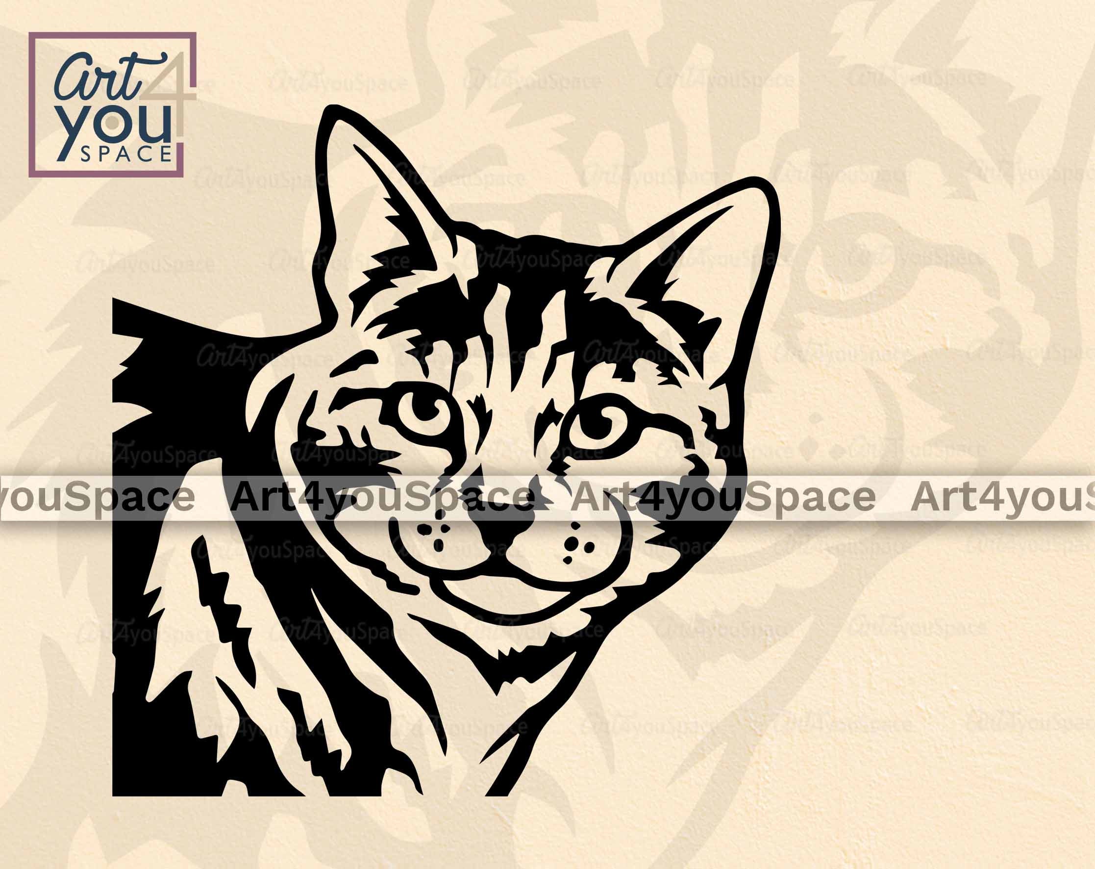 Tabby Cat Svg File for Cricut Clipart Cute Pet Face Png - Etsy Canada