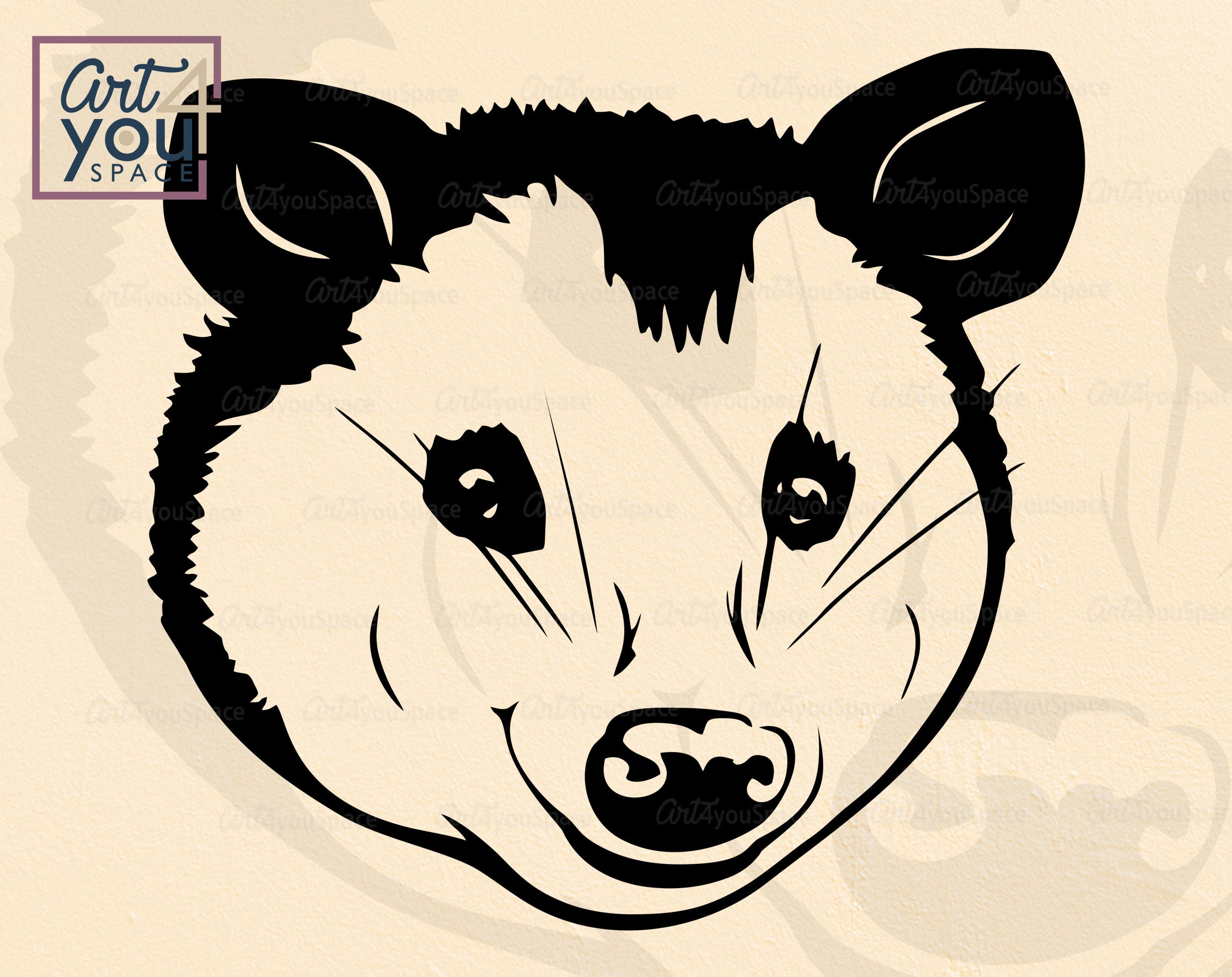 Svg Opossum Mom Possum Face Woodland Animal Wild Nature - Etsy