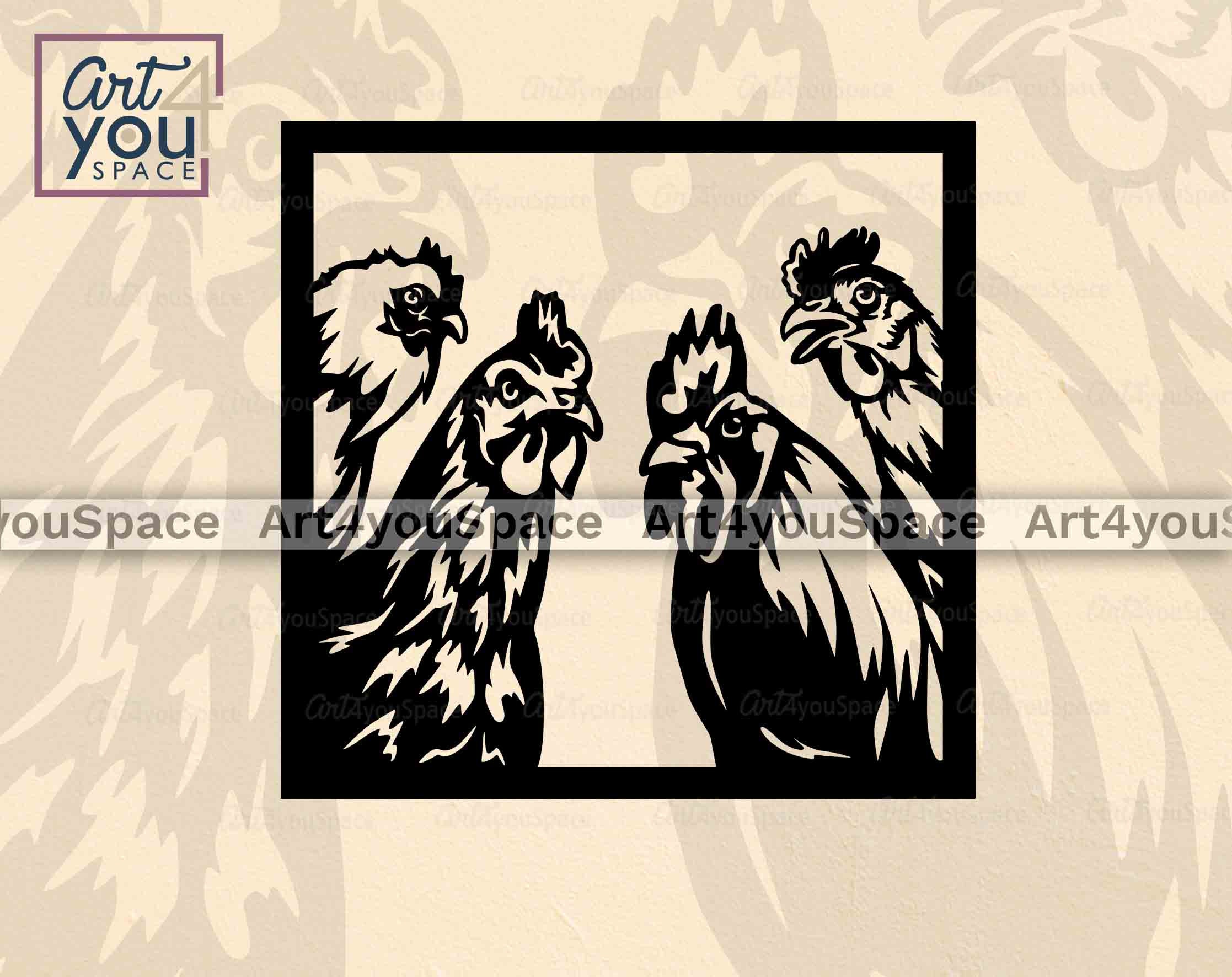 Chickens Svg Peeking Rooster Svg Files Cricut Funny Poultry - Etsy UK