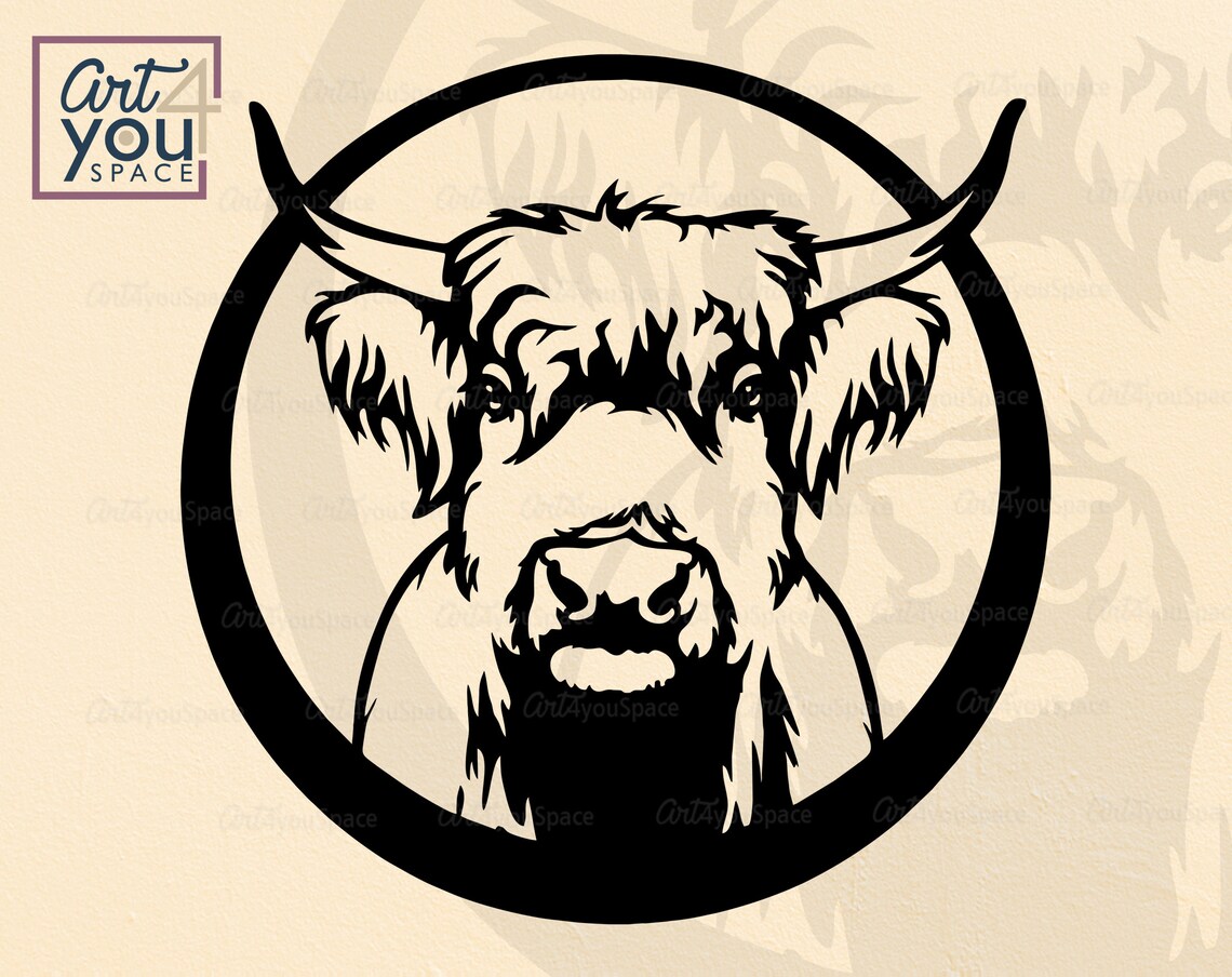 Highland Cow SVG Heifer Buffalo Scottish cow Cattle | Etsy