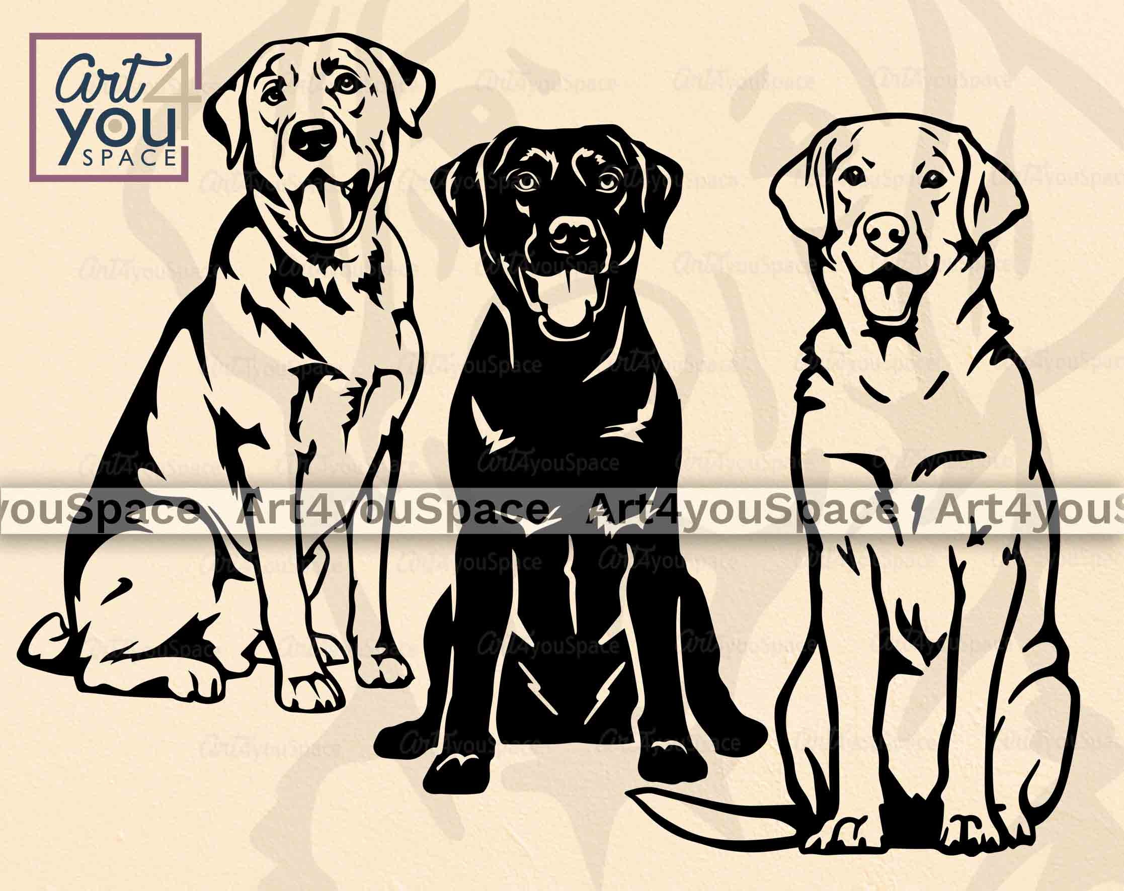 Black Labrador Retriever SVG PNG DXF Dog Cnc, Vector Laser Cut File, P ...
