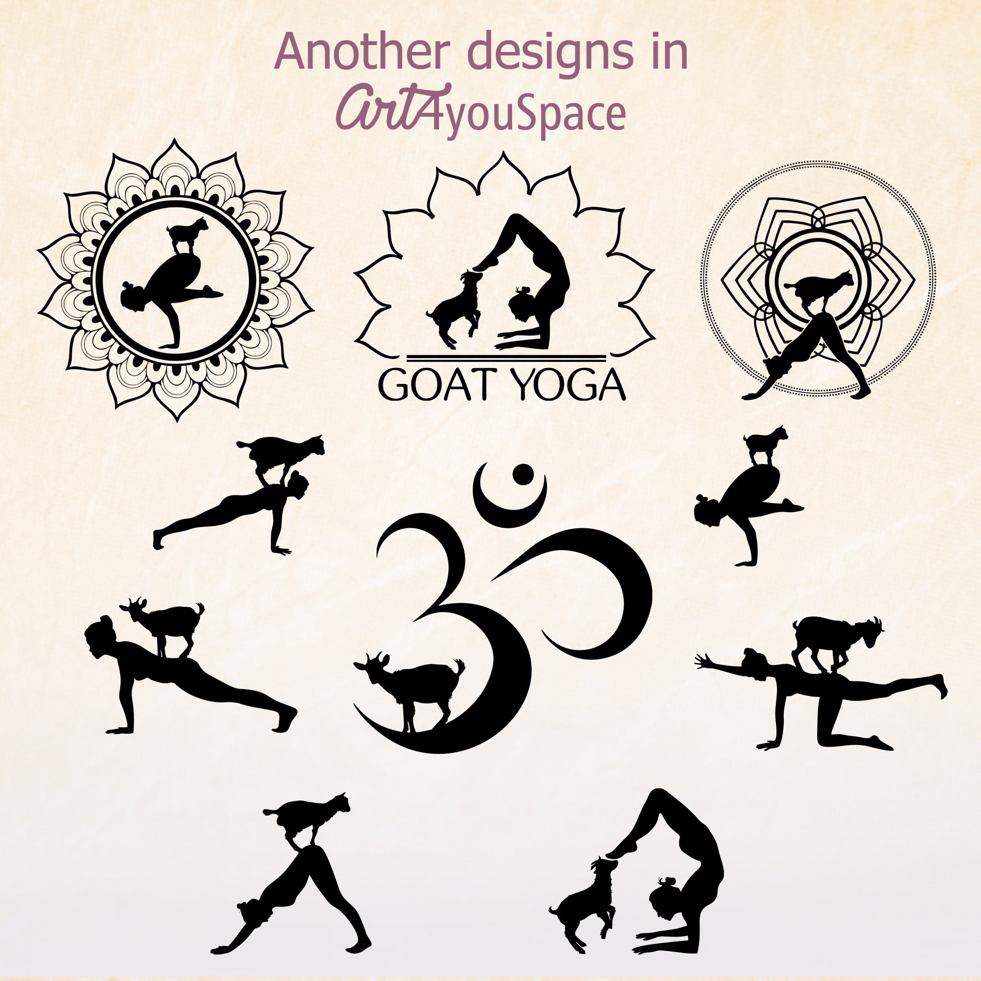 Goat Yoga Svg Cricut Emblem Logo Clipart Farm Animal | Etsy UK