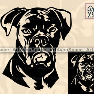 Boxer Dog SVG Files for Cricut, Animal Clipart Digital Download, Pet ...