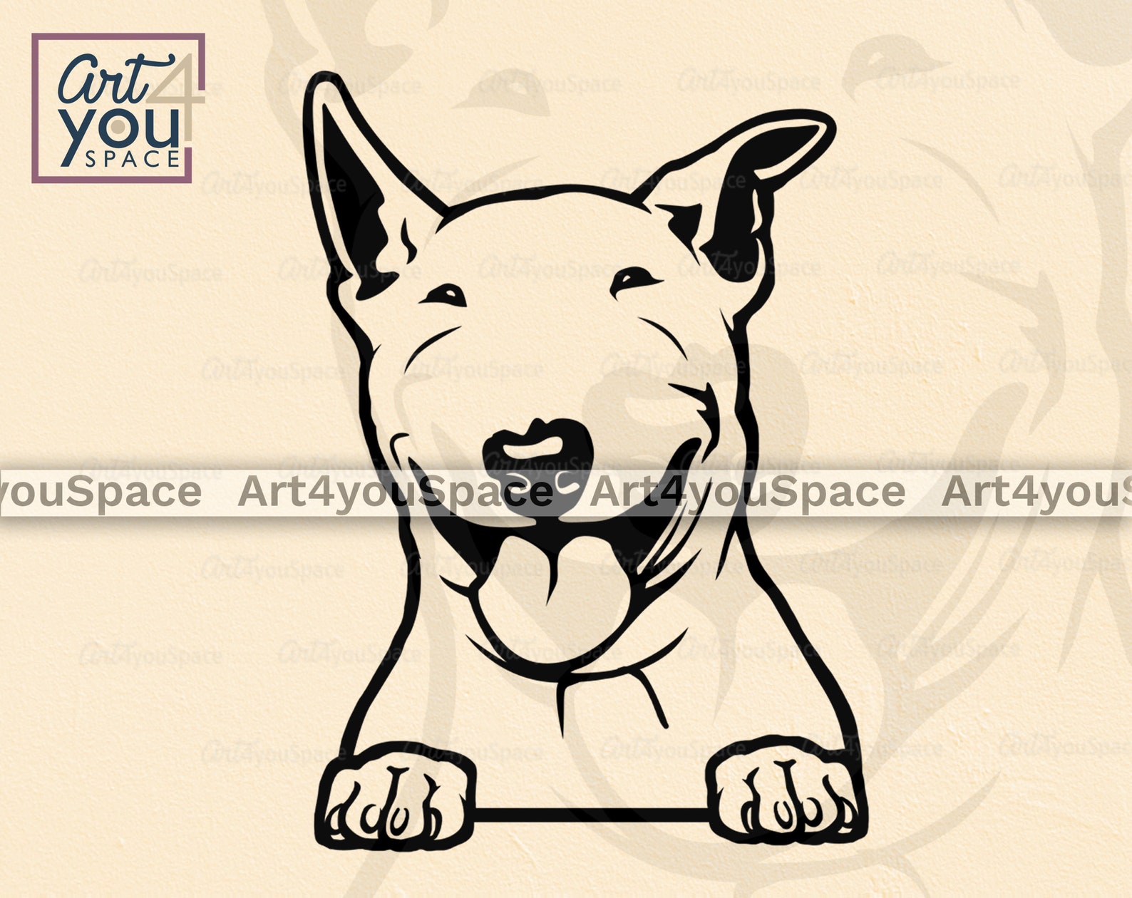 Bull Terrier Svg Dog Svg Files for Cricut Floral Clipart - Etsy