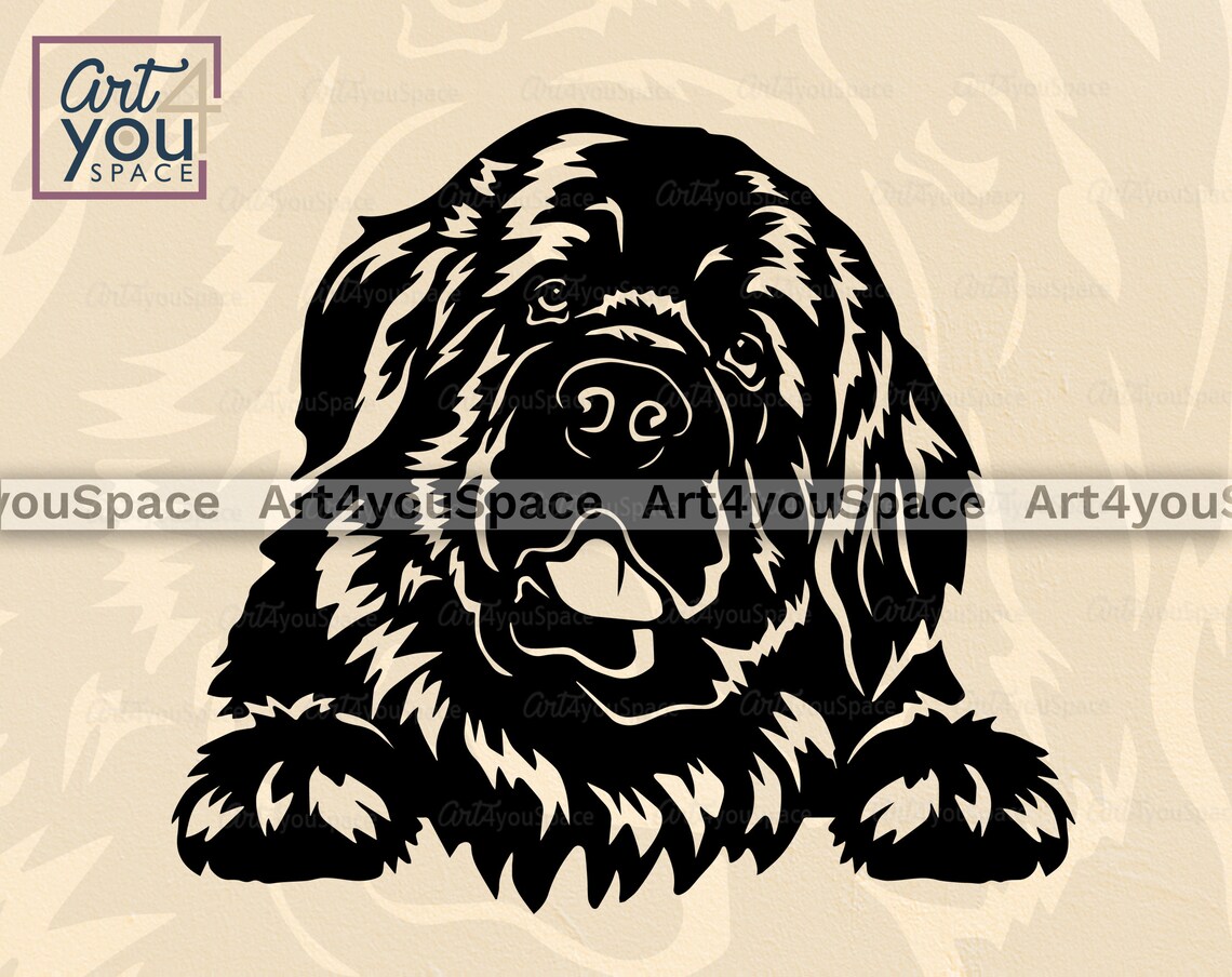 Newfoundland svg dog svg file for Cricut Newfie bandana | Etsy