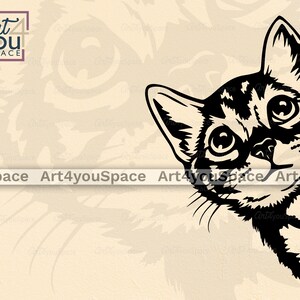 Cute Cat SVG Files for Cricut, Curious Pet Vector, Shirt Design ...