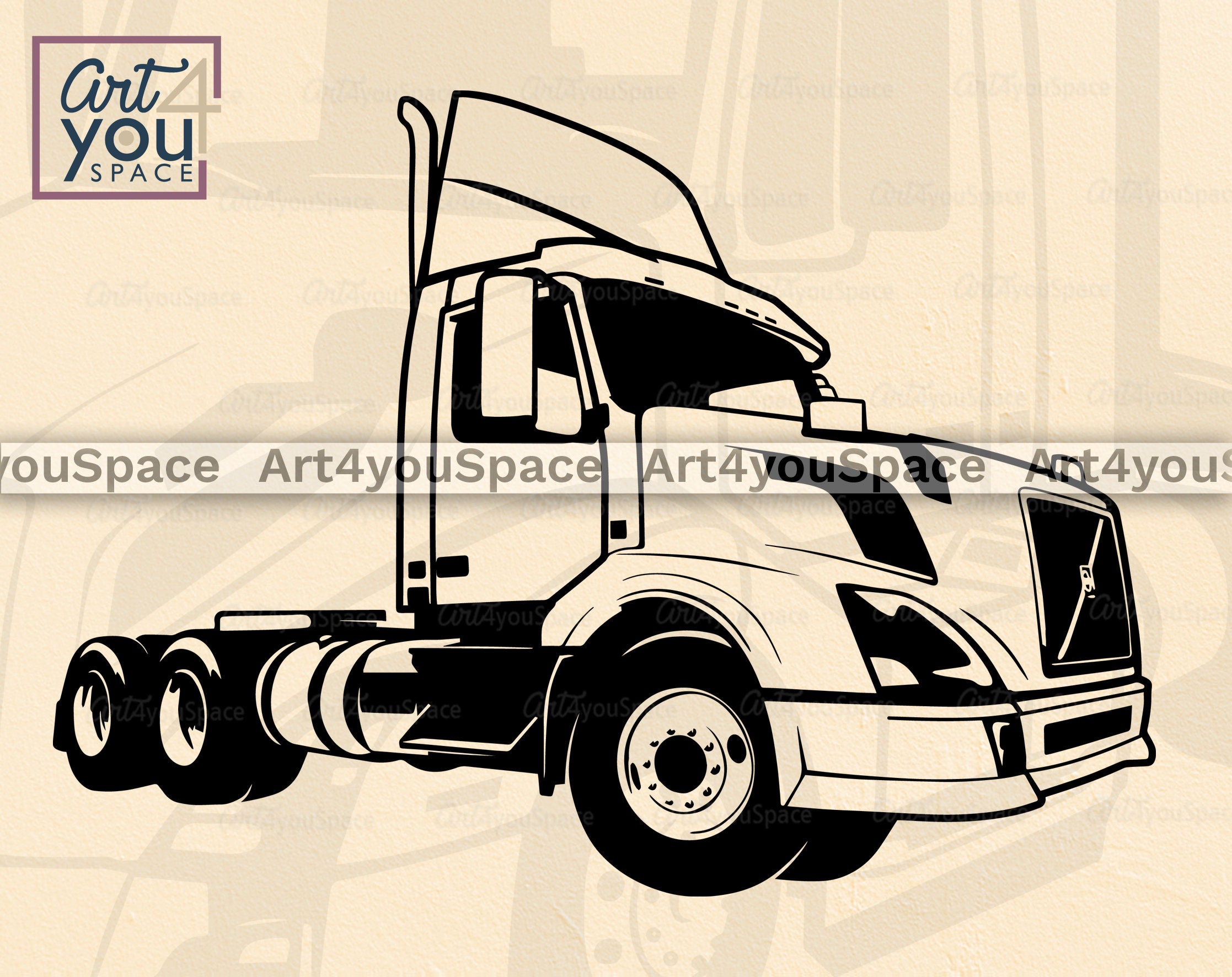 Volvo Day Cab Truck SVG Files Cricut Tractor Semi Trailer | Etsy UK