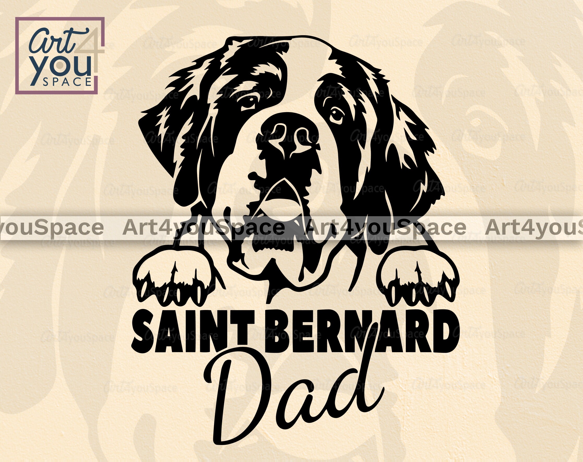 Saint Bernard Dog Svg File for Cricut Mom Dad Pet Face | Etsy