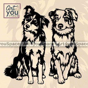 Miniature Australian Shepherd SVG Png DXF, Dog Cricut Project, Mini ...