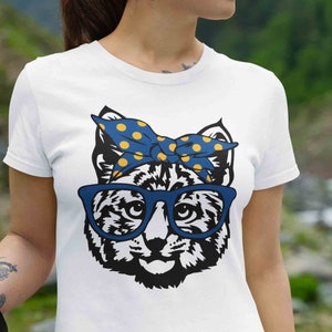 Bobcat SVG Cricut, Cute Wild Animal Bandana Glasses, Wildlife Clipart ...