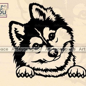 Pomsky Svg, Dog SVG File for Cricut, Cute Pet Face Clipart, Download ...