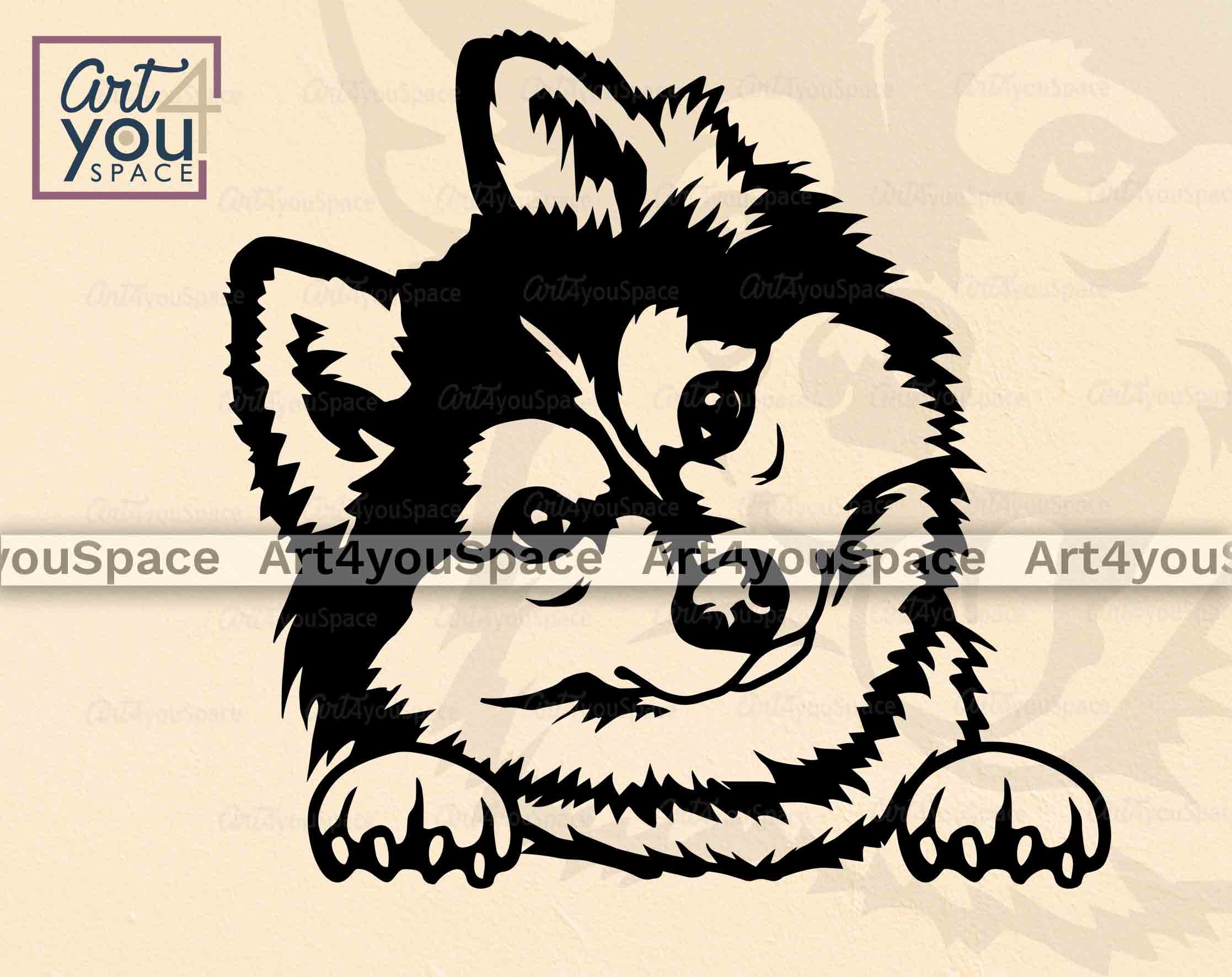Pomsky Svg Dog SVG File for Cricut Cute Pet Face Clipart - Etsy Canada