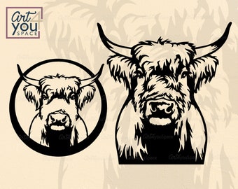 Highland Cow SVG, Farm Animals Svg, Heifer Svg Files, Scottish Cow Svg ...